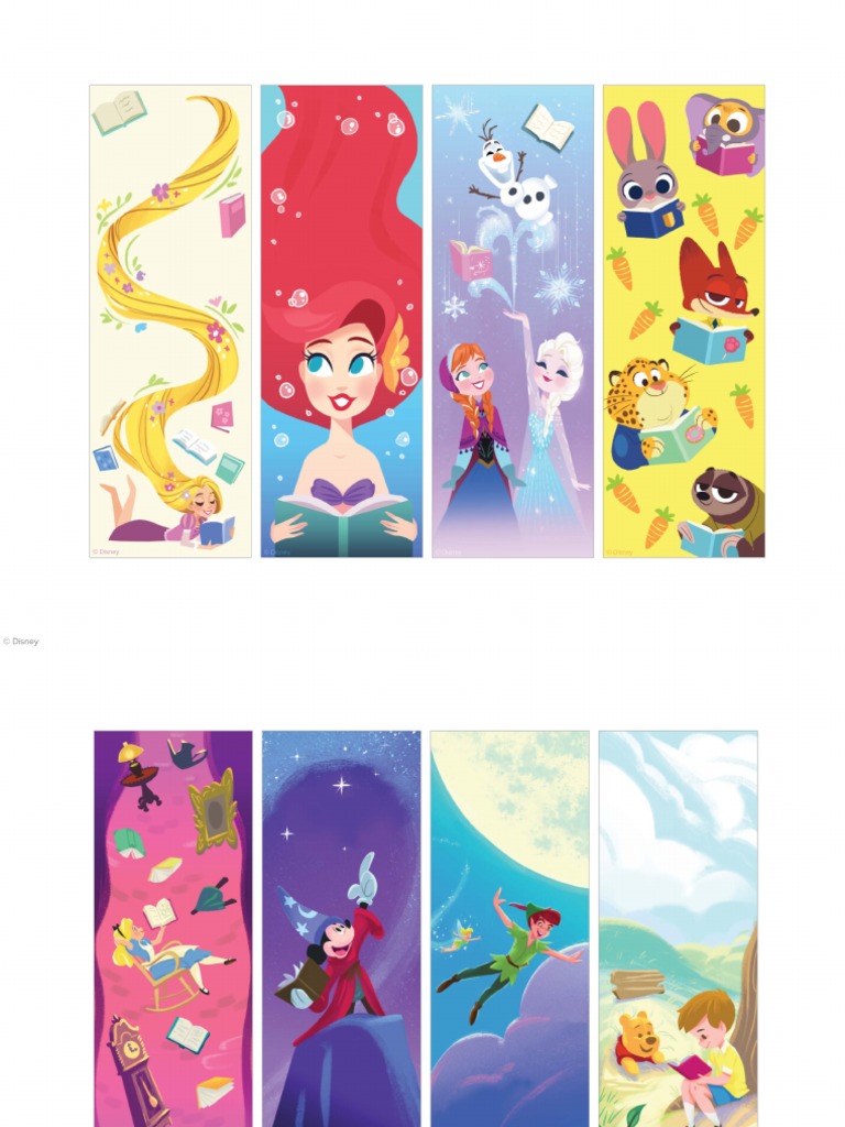 DI Printable Disney Bookmarks No Text 2 | PDF