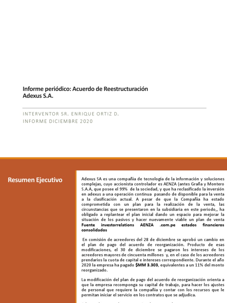 ADEXUS Diciembre 2020 | PDF | Perú | Estado de resultados