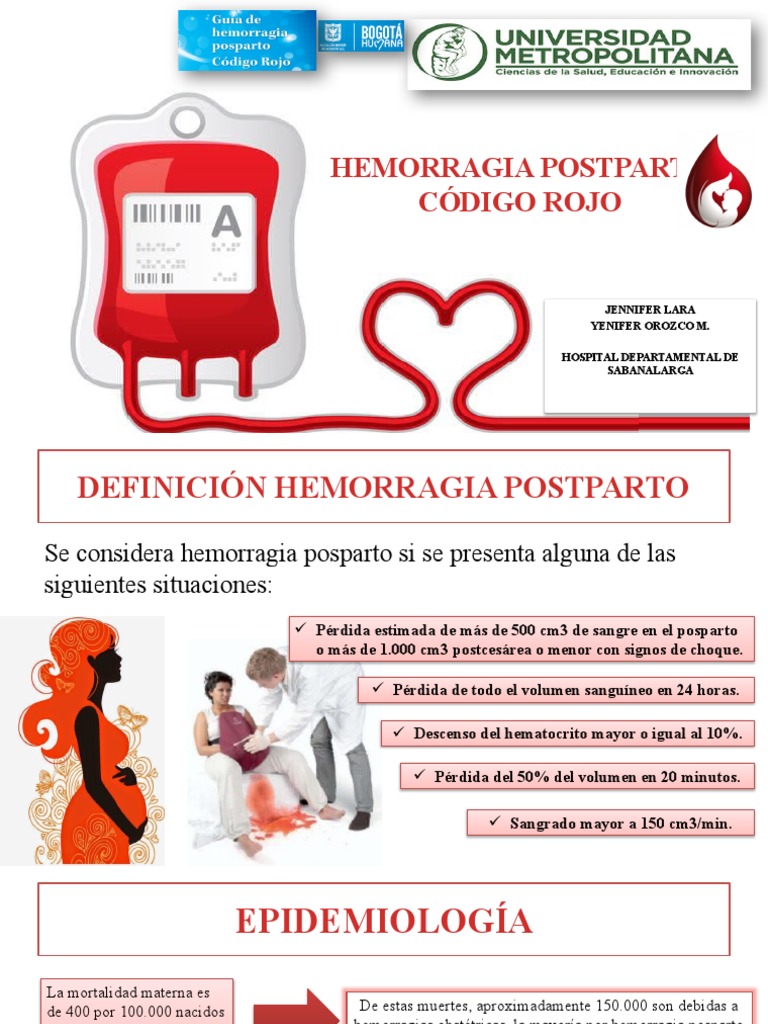 Codigo Rojo Hemorragia Postparto Exp | PDF | Parto | Muerte materna