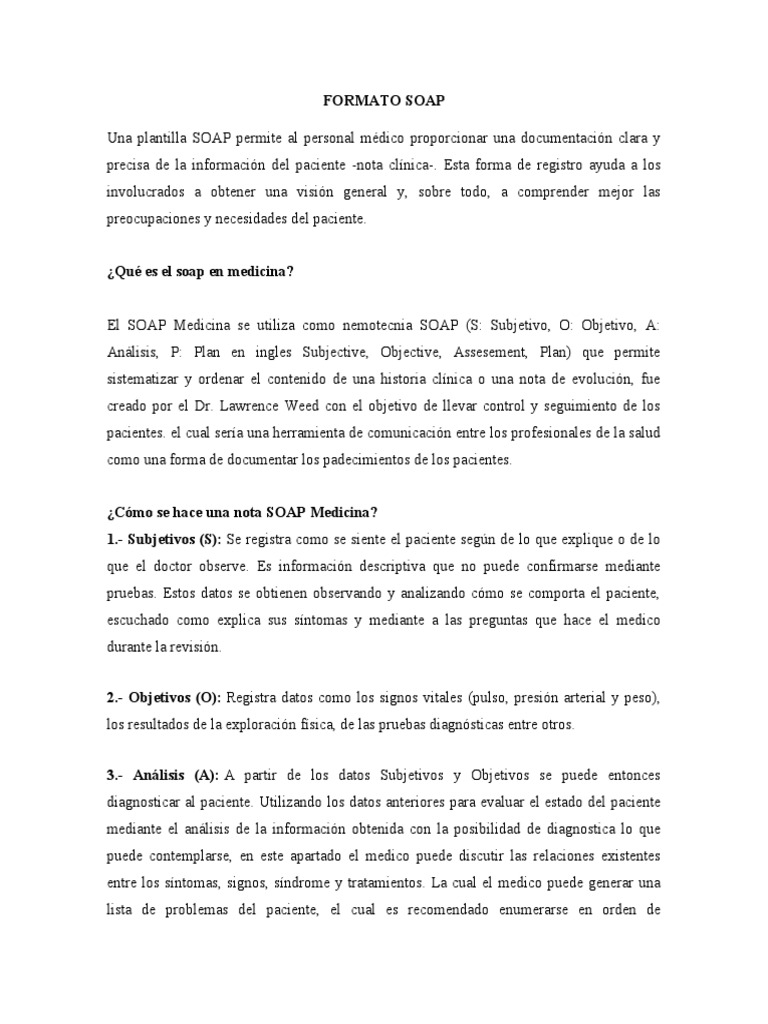 Formato Soap | PDF