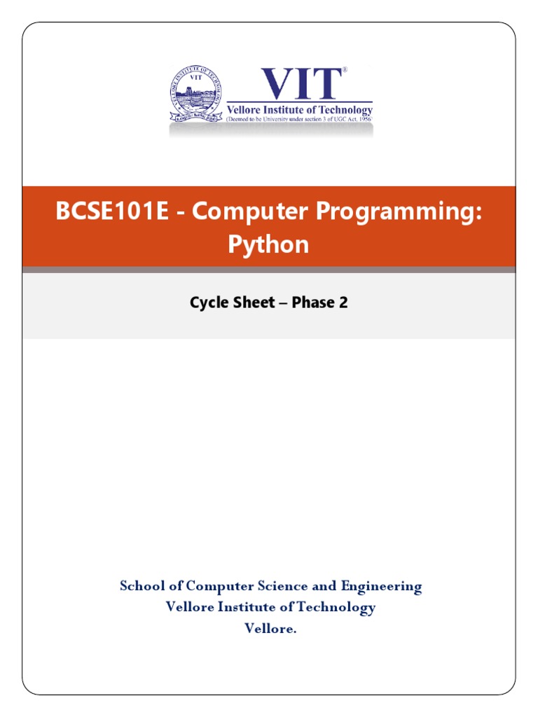 BCSE101E - Cyclesheet - Phase 2-Final | Download Free PDF | Computer ...