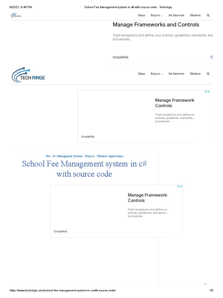 School Fee Management System in C# With Source Code - Techringe | PDF ...