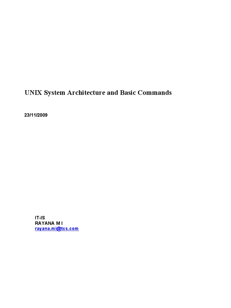 UNIX Architecture and Basic Commands | Download Free PDF | Unix | Operating System