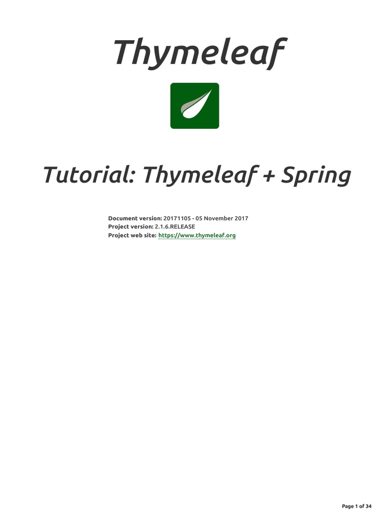 Tutorial: Thymeleaf + Spring | PDF | Spring Framework | Programming Language