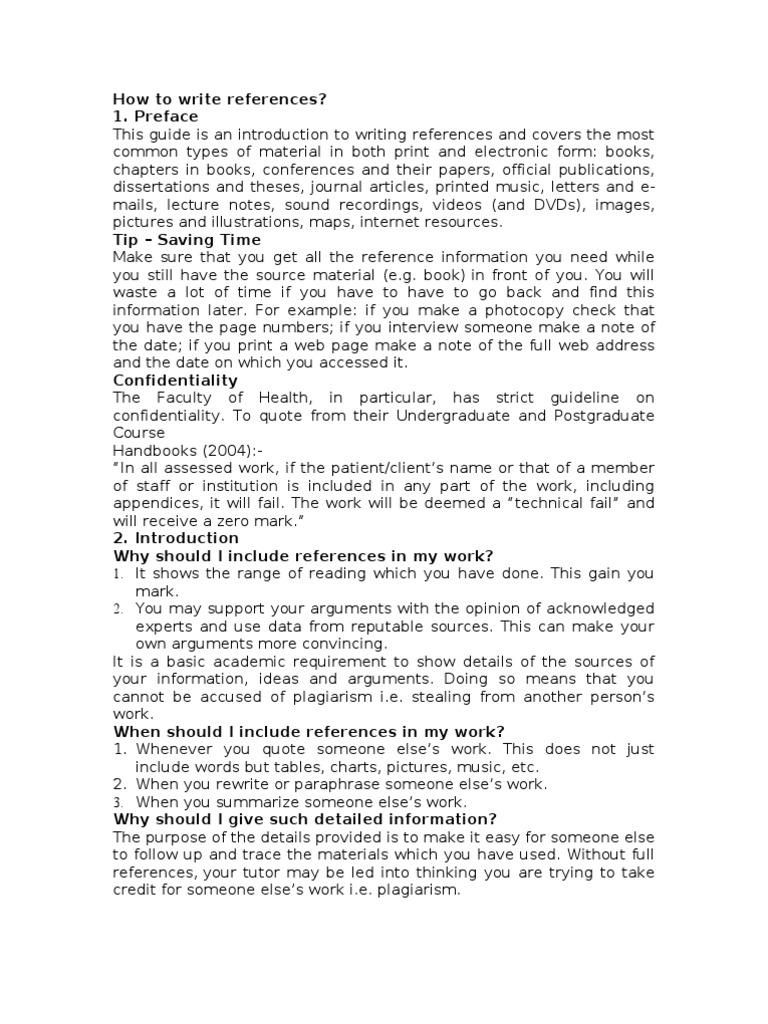 How To Write References? 1. Preface | PDF | Microform | Thesis