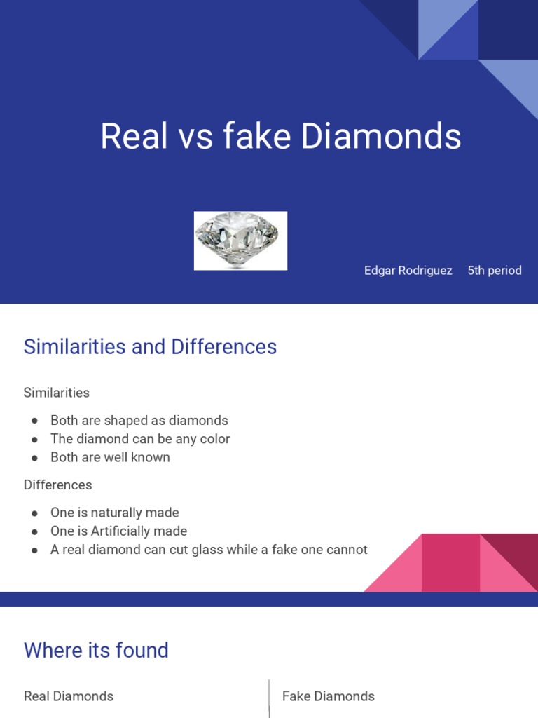 Real vs Fake Diamonds: Key Differences | PDF | Law | Home & Garden