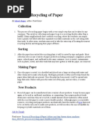 Paper Recycling Process | PDF | Recycling | Paper