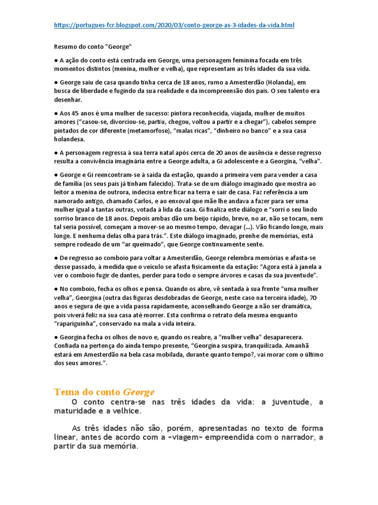 Resumo Do Conto George | PDF | Família | Contos