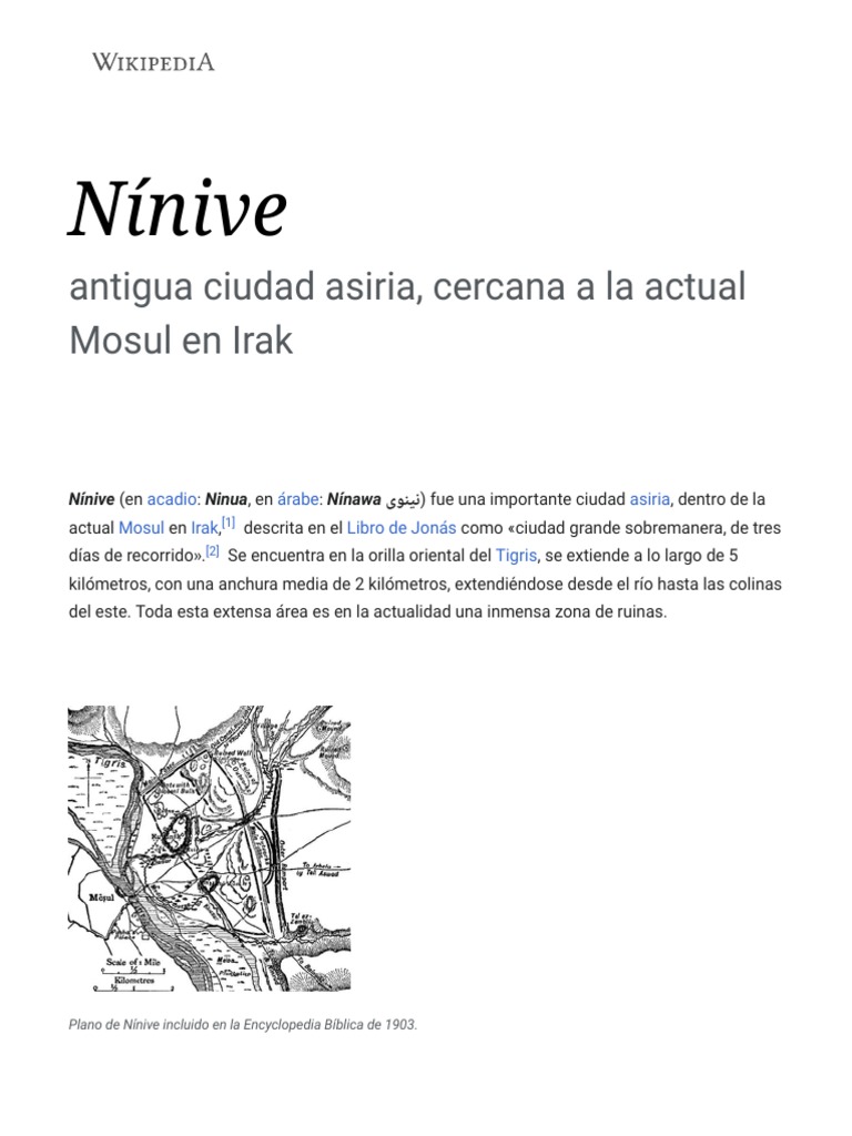 Nínive - Wikipedia, La Enciclopedia Libre | PDF