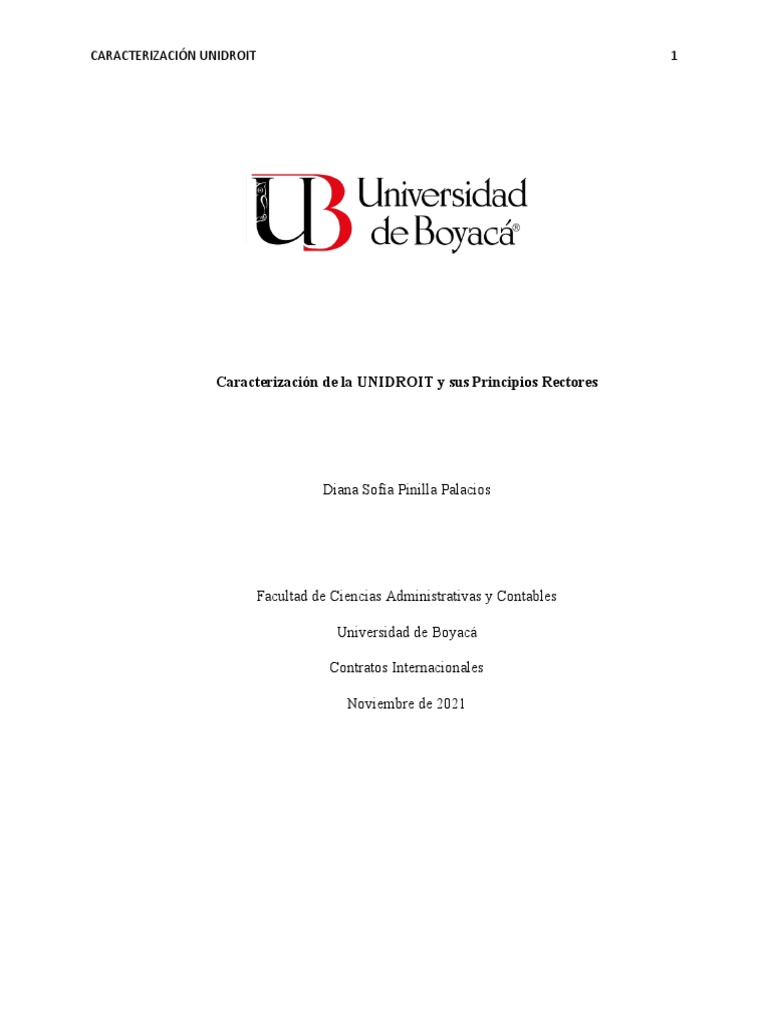 Caracterización de UNIDROIT y Principios | PDF | Europa | Principios éticos