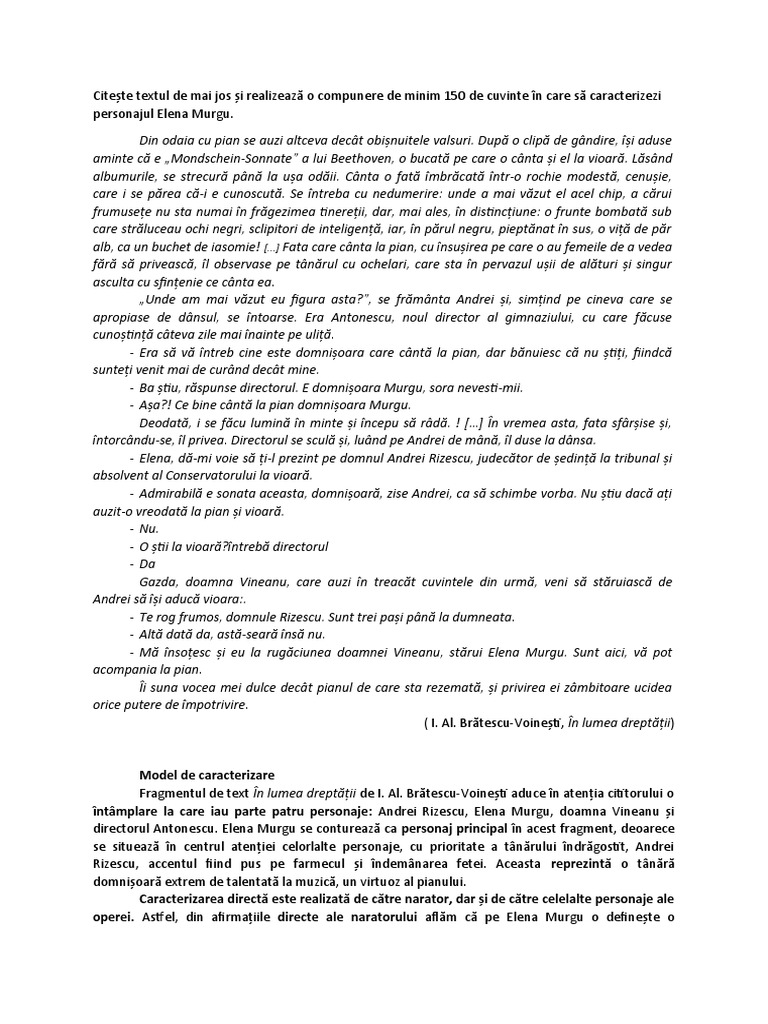 Caracterizare Model | PDF