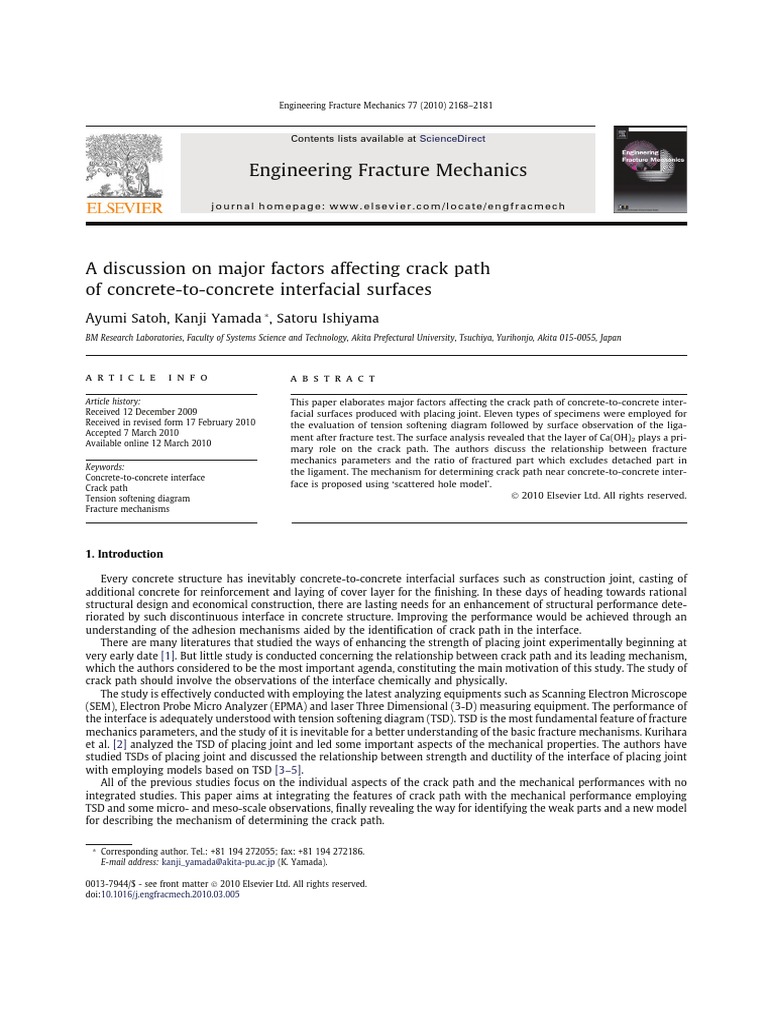 A Discussion On Major Factors Affecting Crack Path of Concrete-To ...