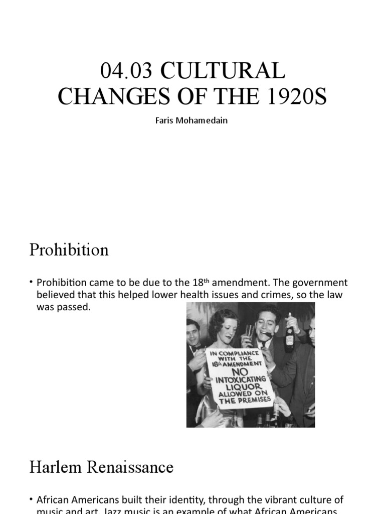 04.03 Cultural Changes of The 1920s | PDF | History