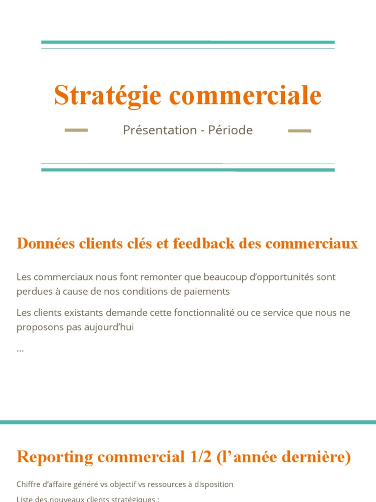 Modele de Presentation de Strategie Commerciale 1 | PDF