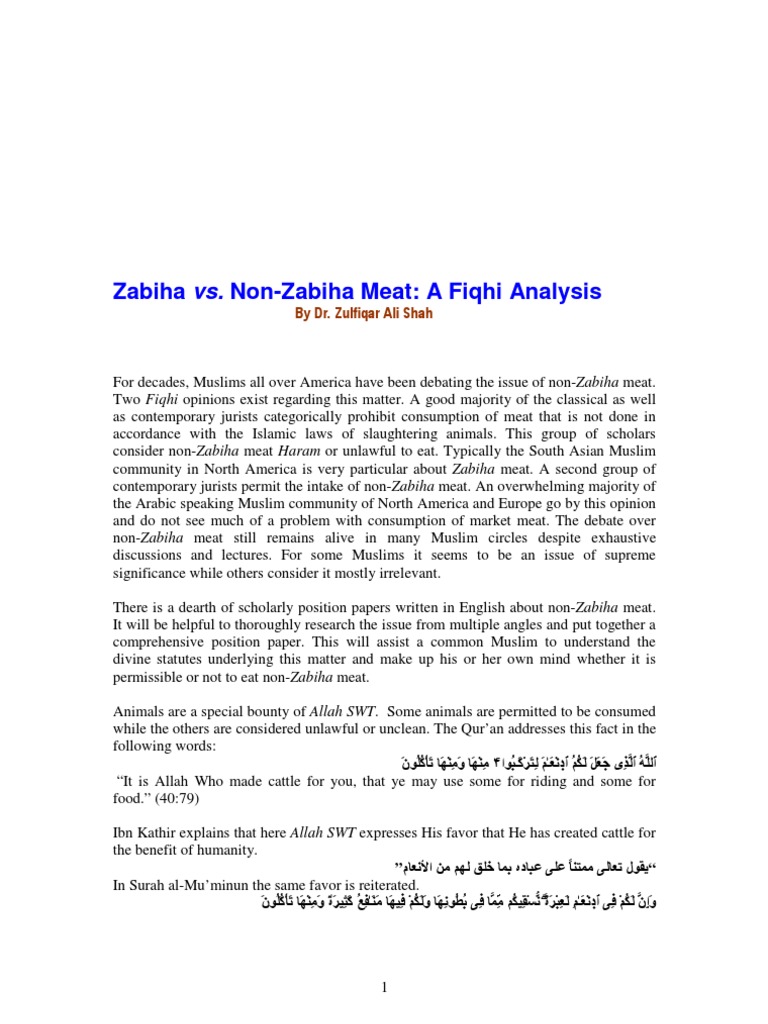 Zabiha Final | PDF | Islamic Jurisprudence | Islamic Ethics