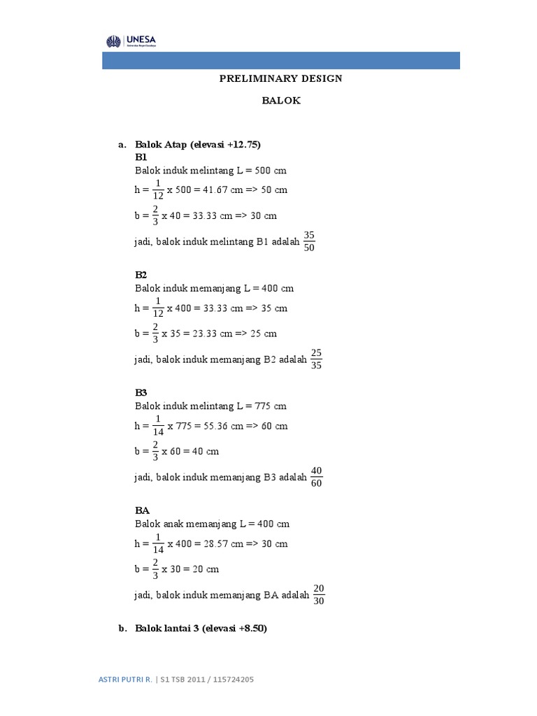 PRELIMINARY DESIGN OF REINFORCED CONCRETE BEAMS AND COLUMNS | PDF