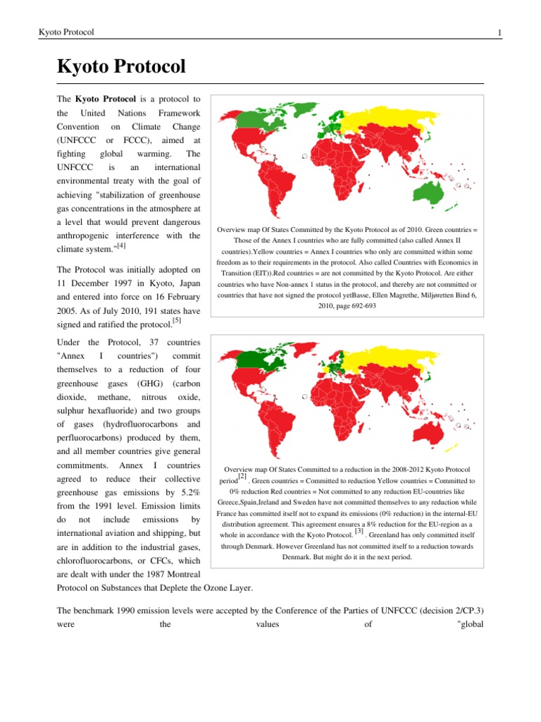 Kyoto Protocol | PDF | Kyoto Protocol | United Nations Framework ...