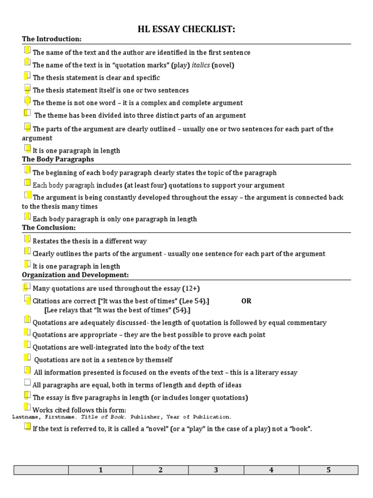 HL Essay Checklist:: The Introduction | Download Free PDF | Essays ...