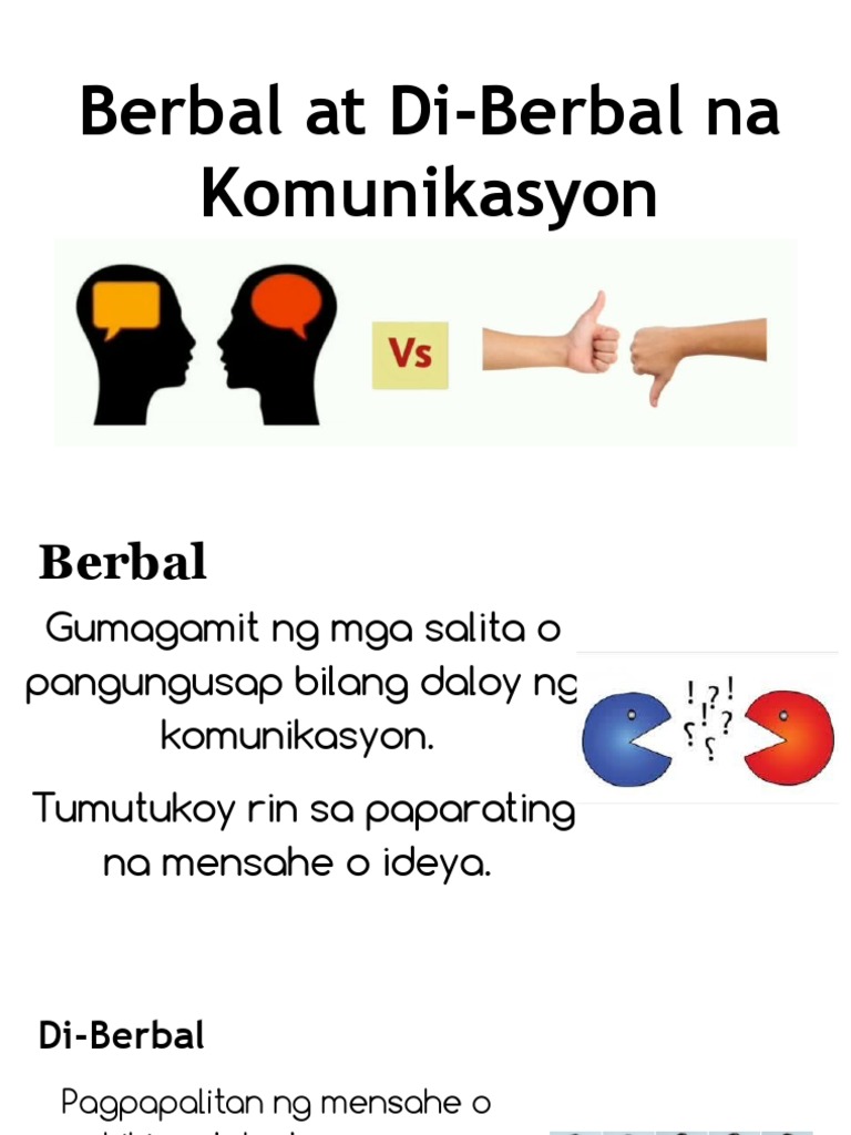 Berbal at Di-Berbal Na Komunikasyon | PDF