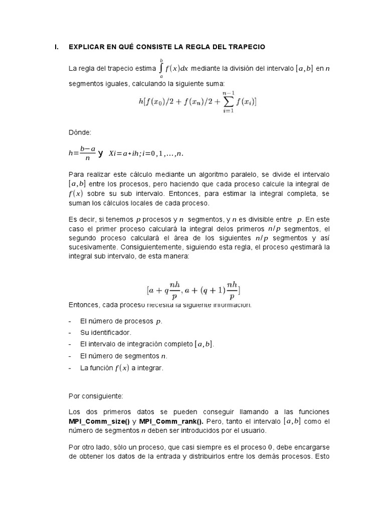 Regla Del Trapecio | PDF | Integral | Interfaz de paso de mensajes