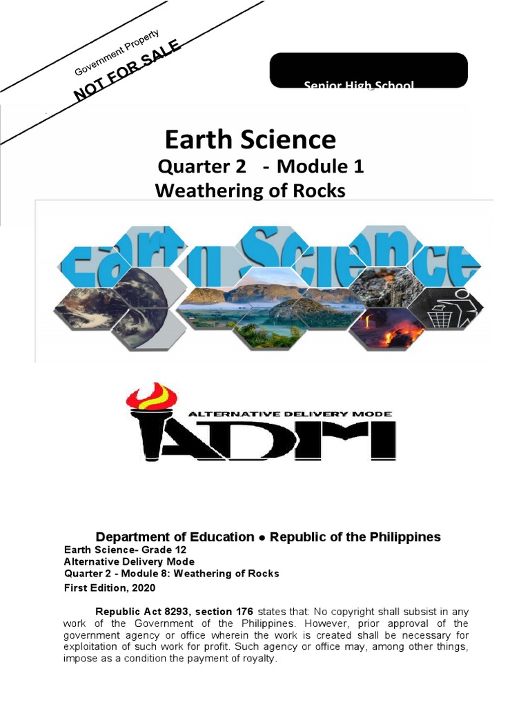 Earth Science: Quarter 2 - Module 1 Weathering of Rocks | PDF ...