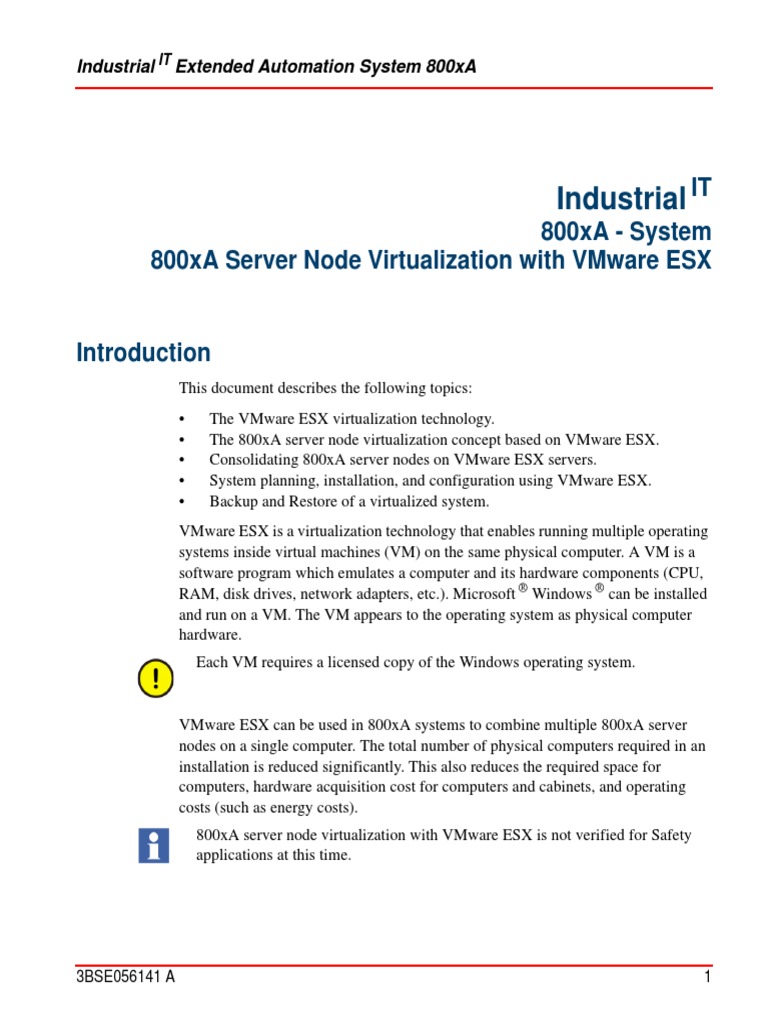 Industrial: It 800xa - System 800xa Server Node Virtualization With ...