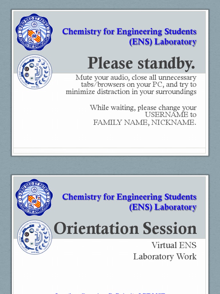 ENS 103 Chemistry For Engineering Students Lab Orientation | PDF ...