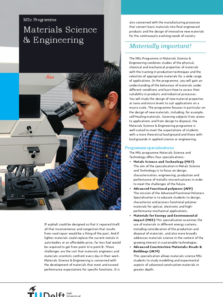 TUDelft MSE Materials Science and Engineering | PDF | Materials Science ...