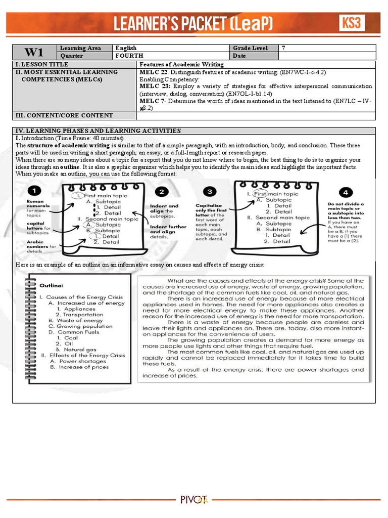 G7 ENGLISH LeaP WEEK1 Q4 Merged | PDF | Expert | Communication