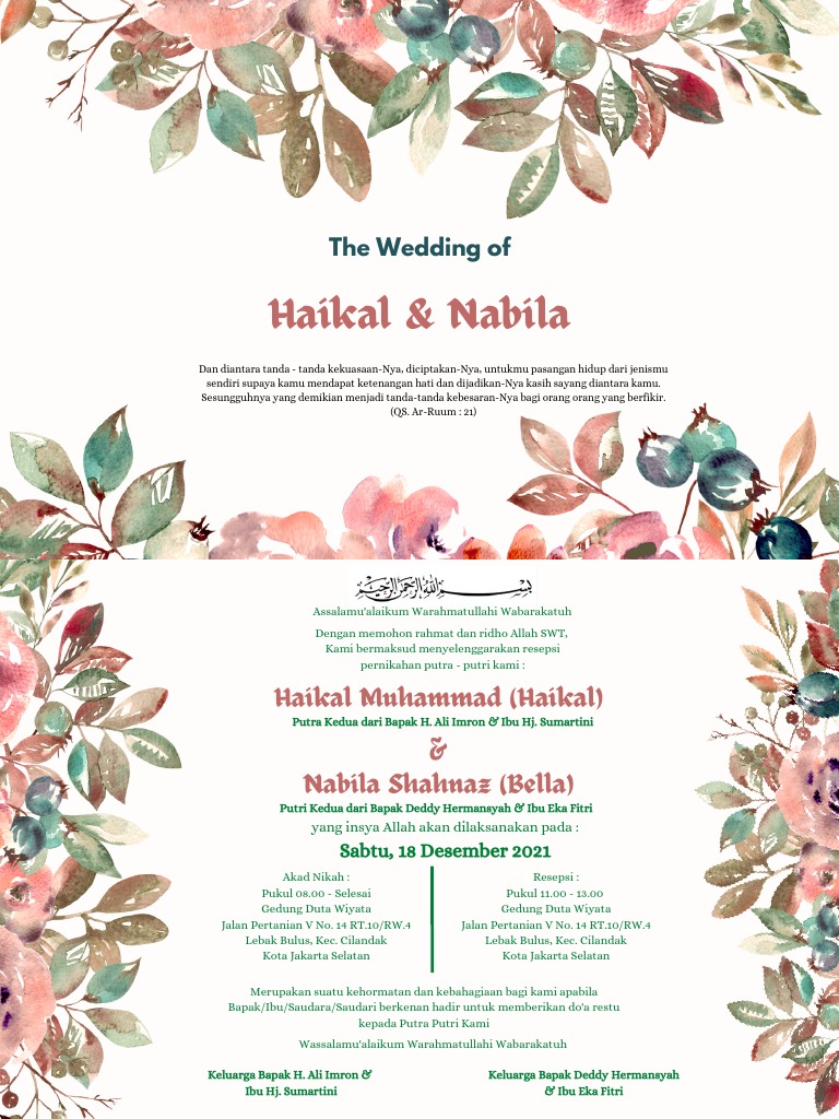 Undangan Pernikahan Haikal & Nabila | PDF