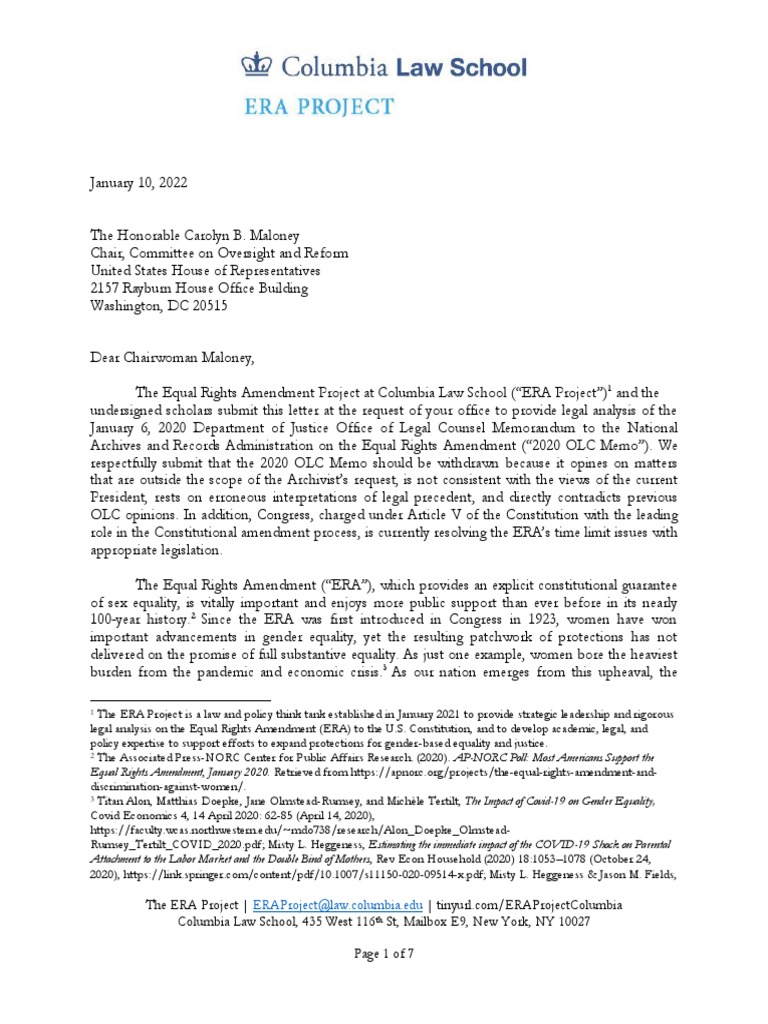 OLC Letter January 2022 | PDF | Ratification | United States Congress