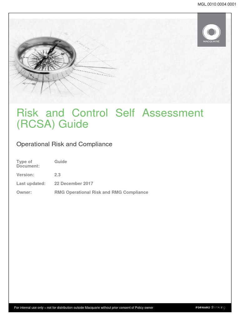 Risk and Control Self Assessment (RCSA) Guide | Download Free PDF ...