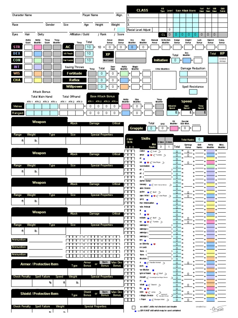 D&D 3e Character Sheet | PDF