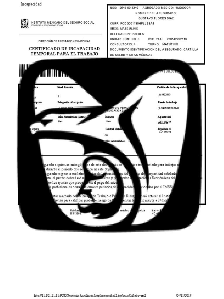 Incapacidad Imss | PDF | Ciencias de la Salud