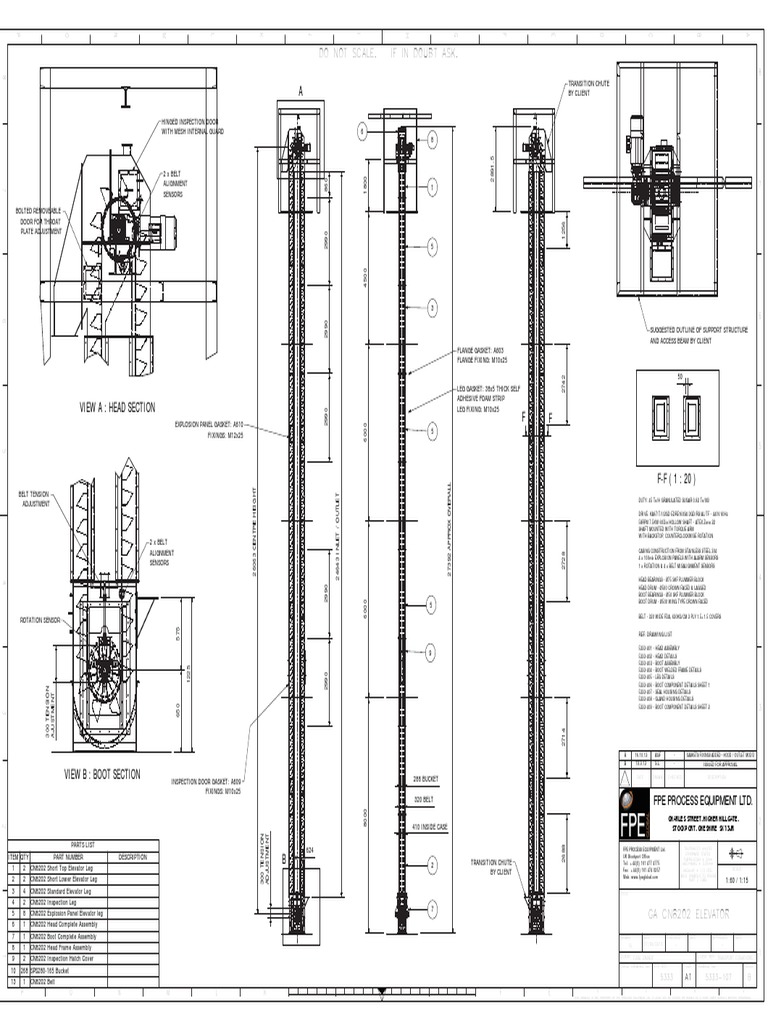 GA Drawing for CN8202 Elevator Assembly | PDF | Belt (Mechanical ...