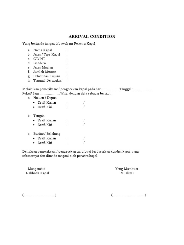 Arrival Condition | PDF