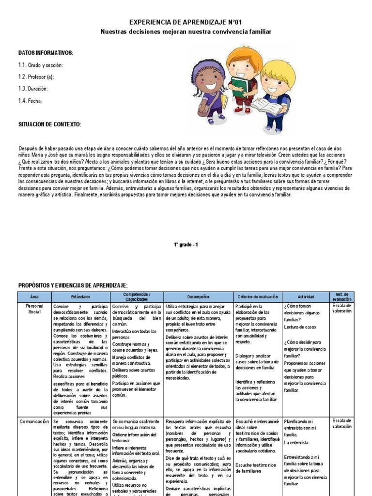 1° Abril Experiencia - de - Aprendizaje | Descargar gratis PDF | Amor | Sustracción