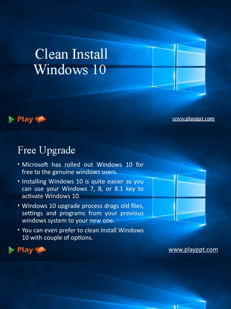 Clean Install Windows 10 | PDF | Windows 10 | Microsoft Windows