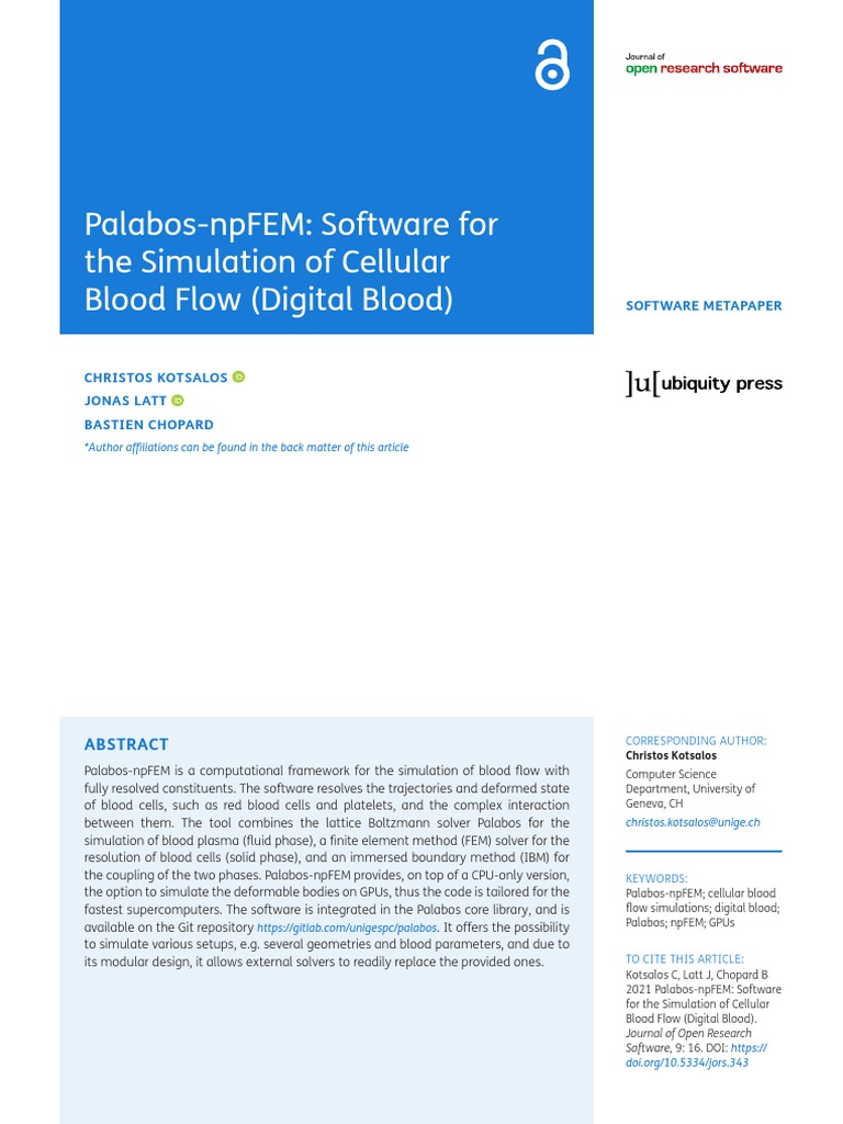 Palabos-npFEM Software For The Simulation of Cellu | PDF | Library (Computing) | Message Passing ...