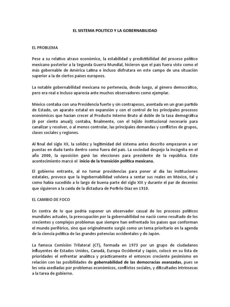 Capacidad Gobernar La Política | PDF | México | Partido Revolucionario ...