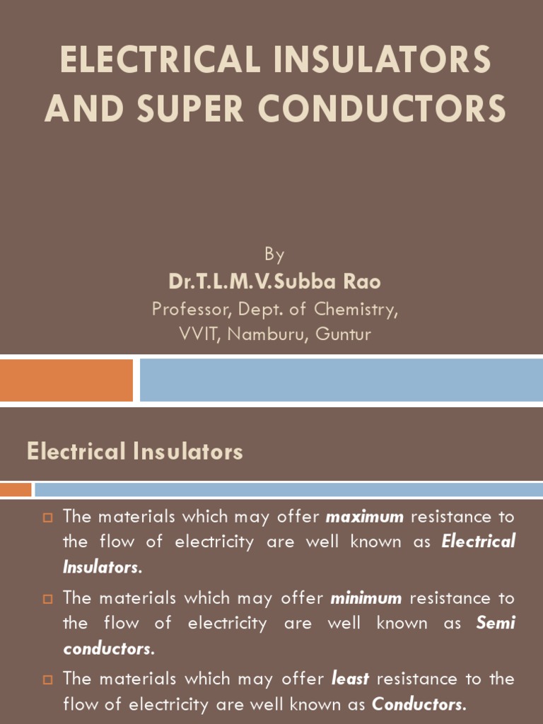 06 Electrical Insulators and Super Conductors TLMV | PDF ...