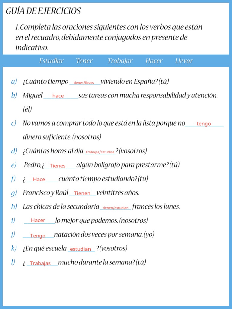 Guia de Ejercicios Presente Simple Editado | PDF