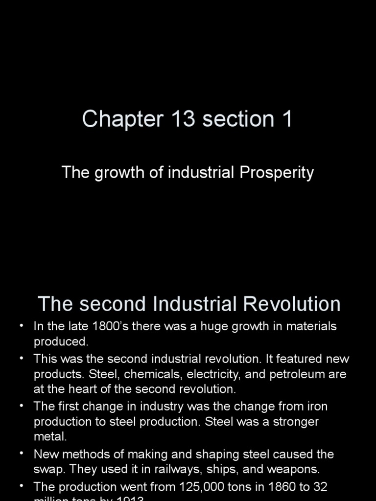 Chapter 13 Section 1: The Growth of Industrial Prosperity | PDF | Trade ...