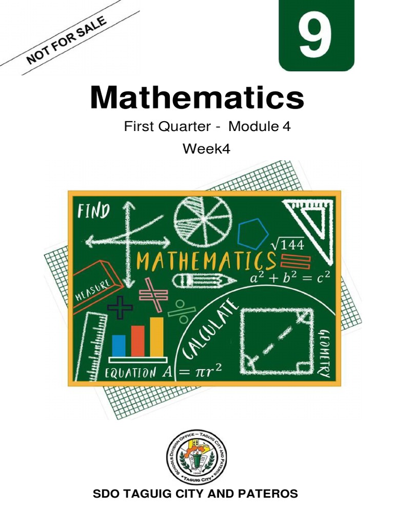 Mathematics: First Quarter - Module 4 Week4 | PDF | Area | Equations