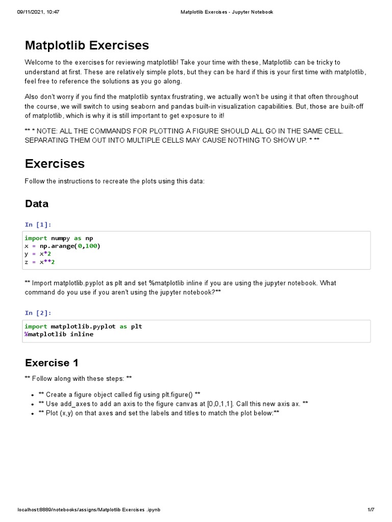 Matplotlib Exercises - Jupyter Notebook | PDF | Computer Engineering ... Matplotlib Exercises - Jupyter Notebook | PDF | Computer Engineering ...