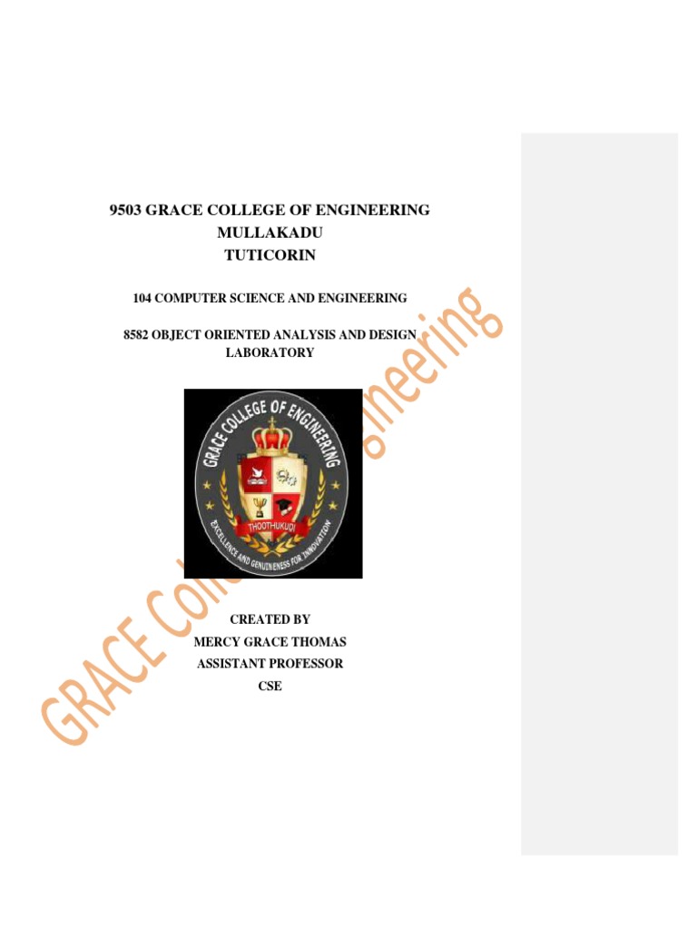 Ooad Lab Manual | PDF | Use Case | Class (Computer Programming)