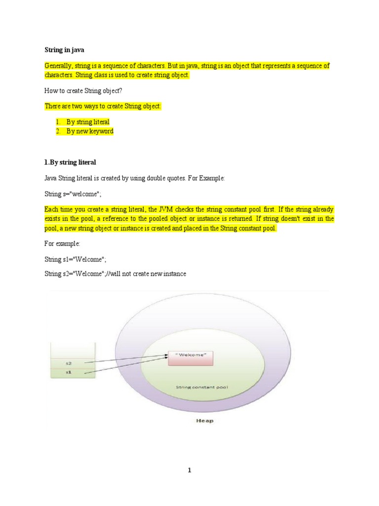 String in Java | PDF | String (Computer Science) | Java (Programming Language)