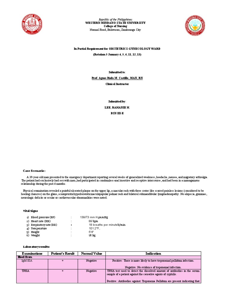 Secondary Syphilis Case Study: 39-Year-Old Male Presenting with ...