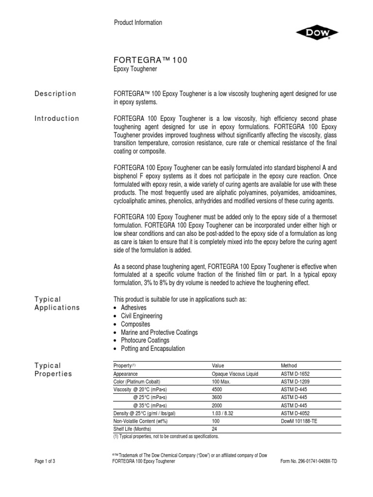 Fortegra 100 | PDF | Epoxy | Materials