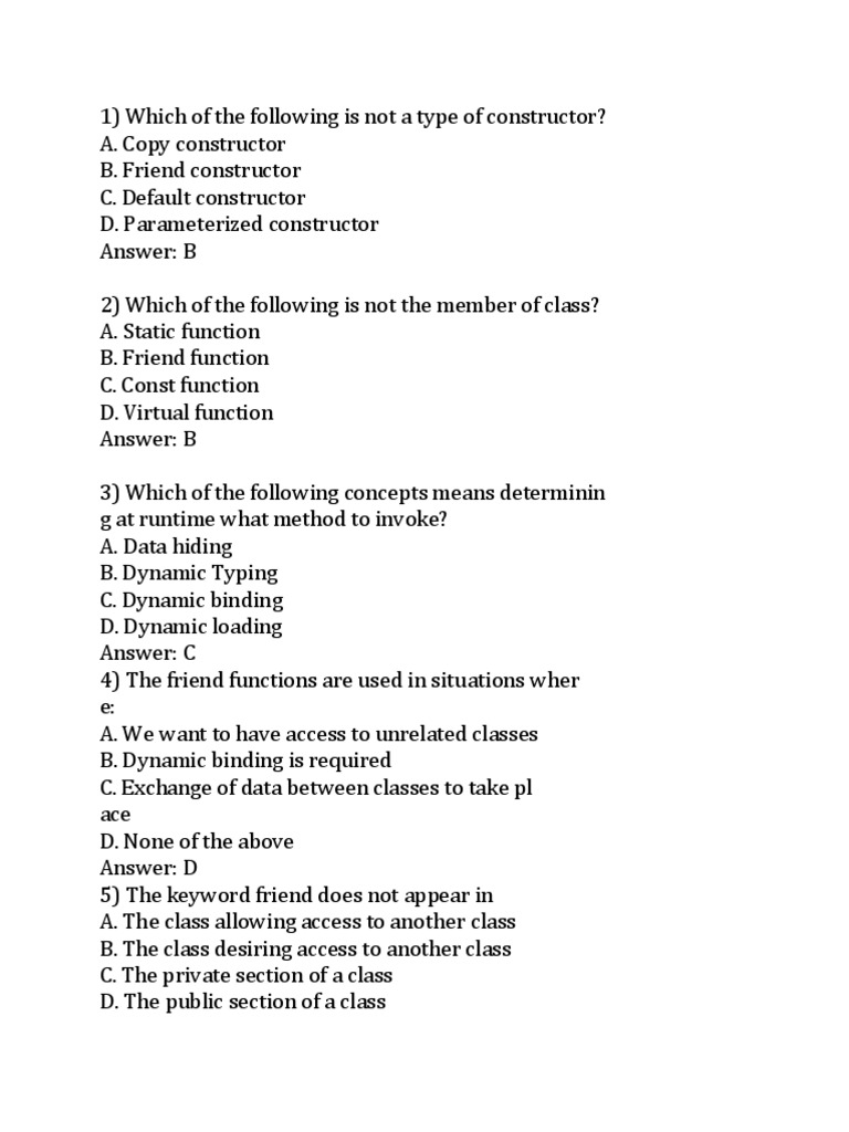 Unit1 Mcqs Pdf Programming Constructor Object Oriented Programming